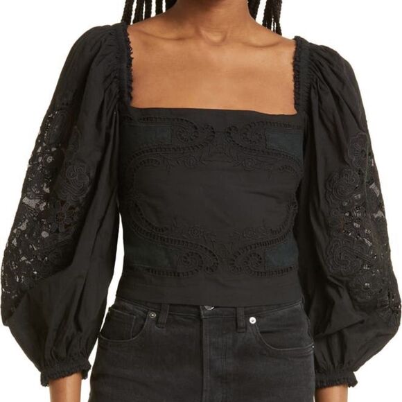 FARM Rio | Tops | Farm Rio Embroidered Cotton Lace Blouse Nwt | Poshmark